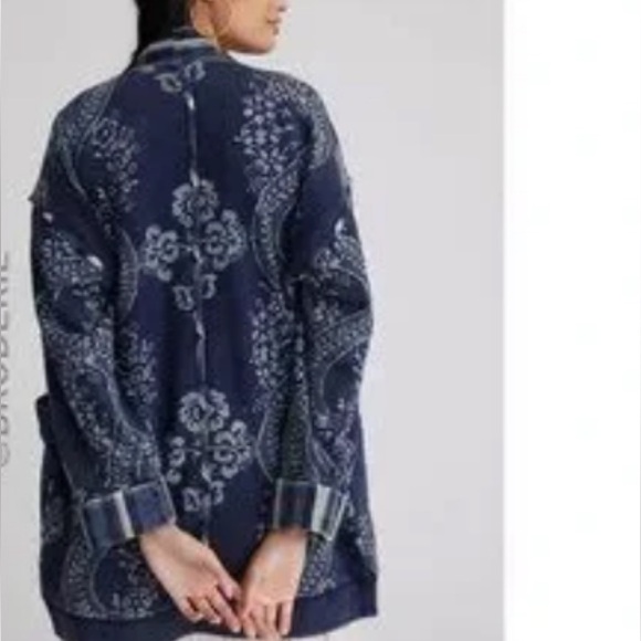 Laurie Felt | Jackets & Coats | Pit To Pit 2 Navy Blue Patterned Long ...